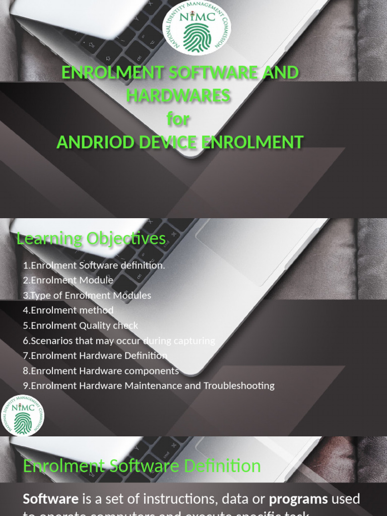 Enrolment Software and Hardware Edited For Nysc 2025 | PDF | Identity Document | Biometrics