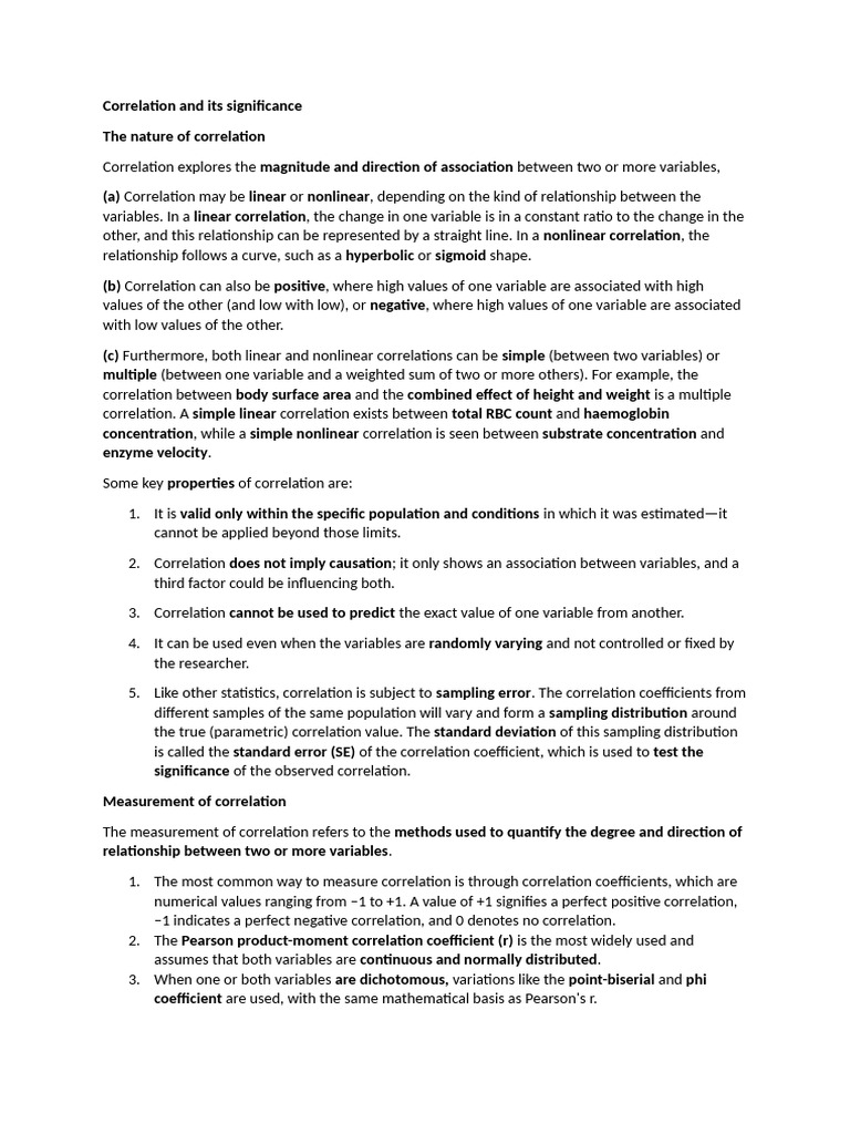 Correlation and Its Significance | PDF | Statistical Significance ...