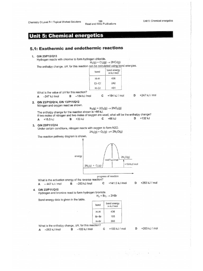 Chemical Energetics Work | PDF