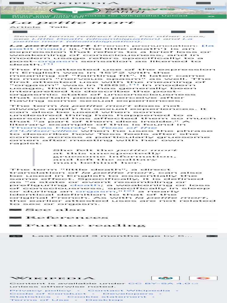 La Petite Mort - Wikipedia | PDF