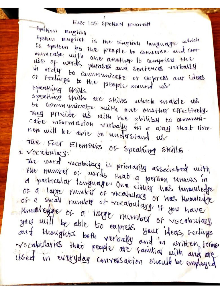 Eng103 Spoken English. | PDF