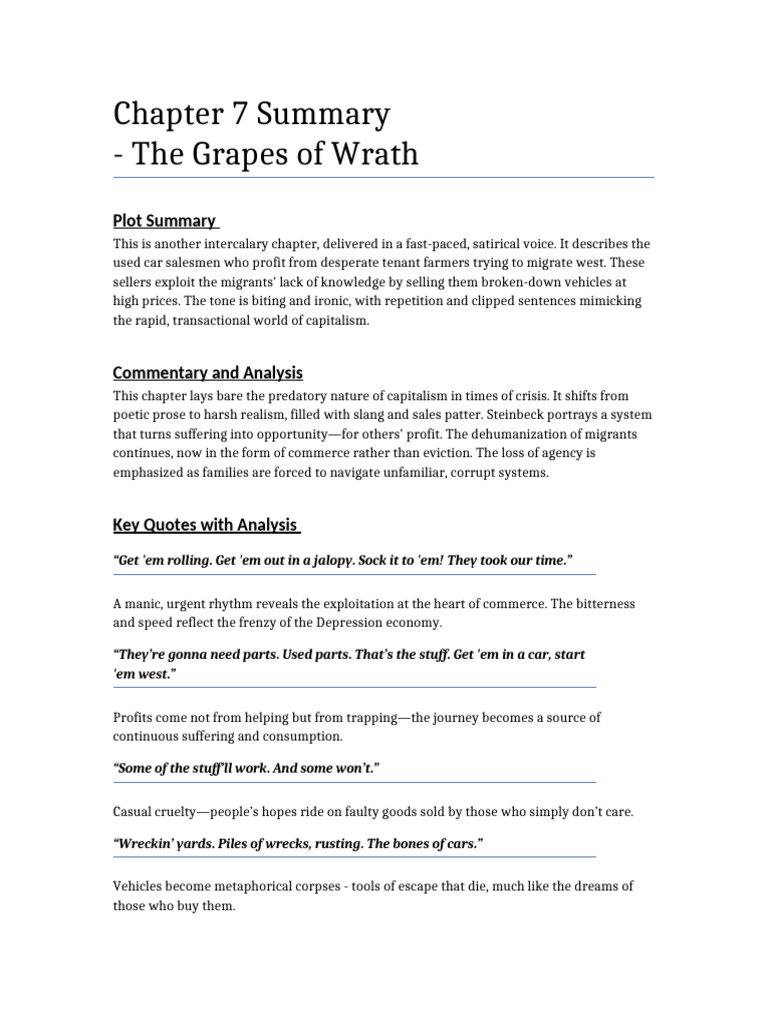 Grapes of Wrath Chapter Seven | PDF | Economies
