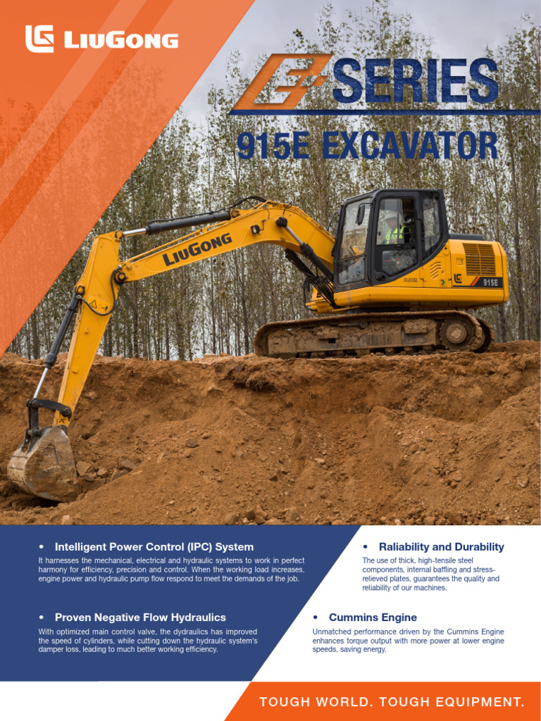 Liugong 915E Excavator Specifications | PDF | Engines | Horsepower