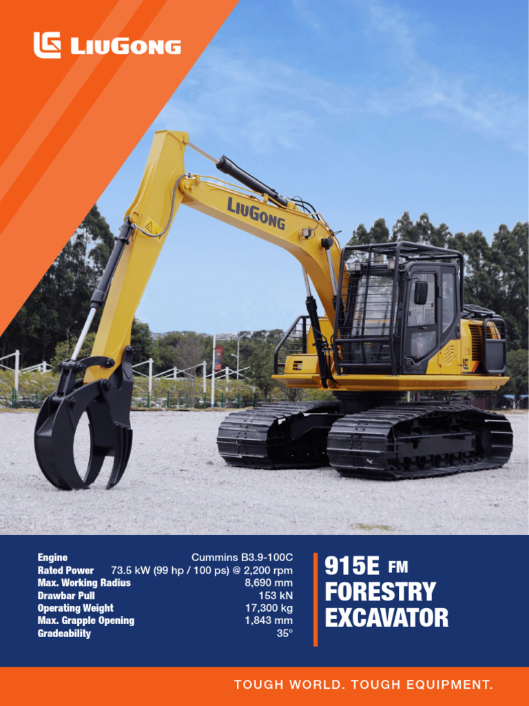 LiuGong 915E Excavator Specifications | PDF | Horsepower | Vehicles