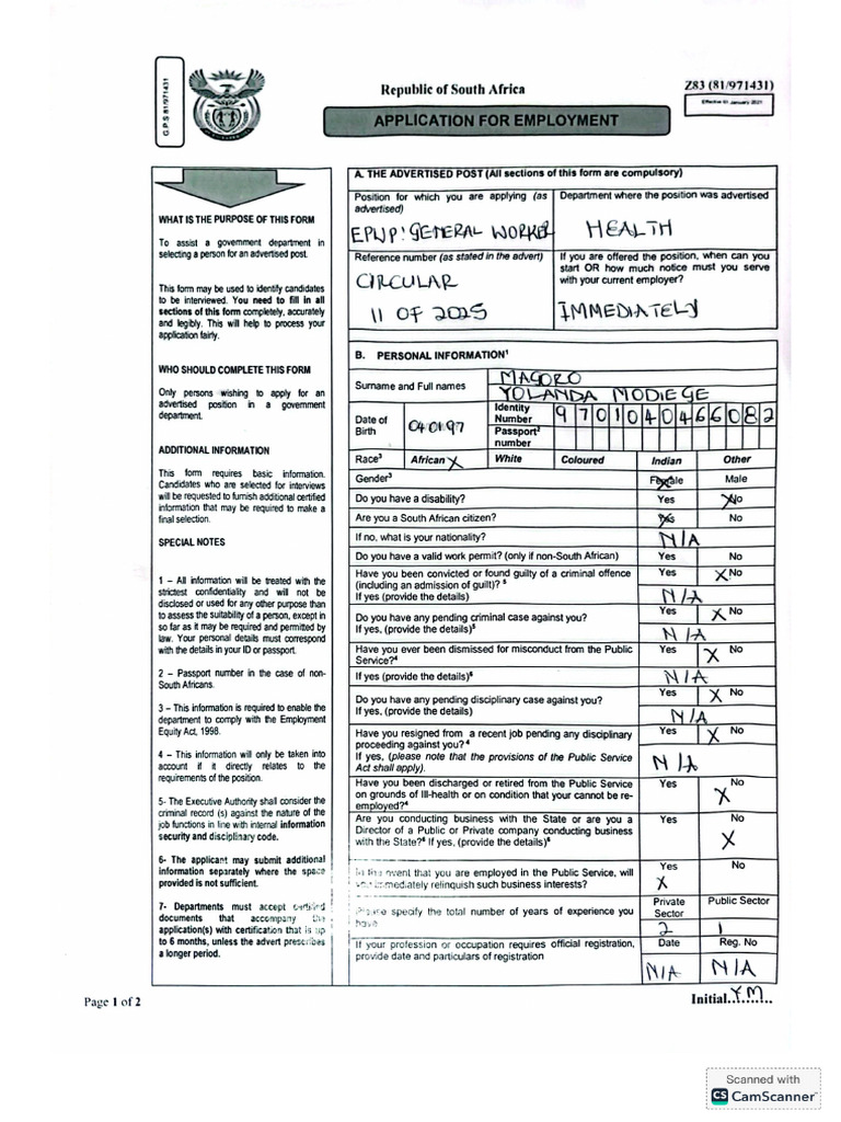 z83 General Worker | PDF
