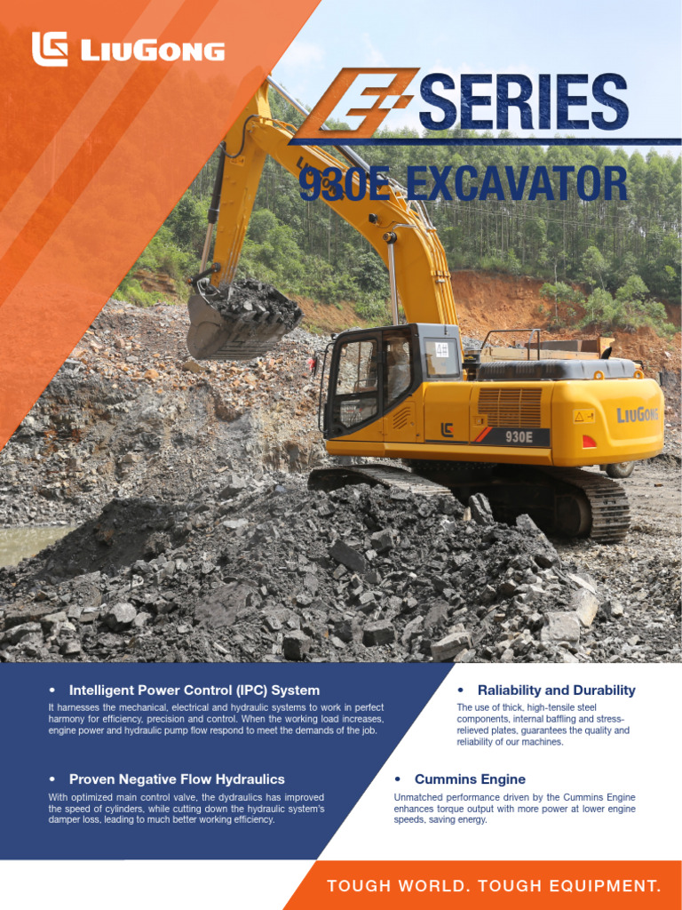 Liugong 930E Excavator Overview | PDF | Engines | Horsepower