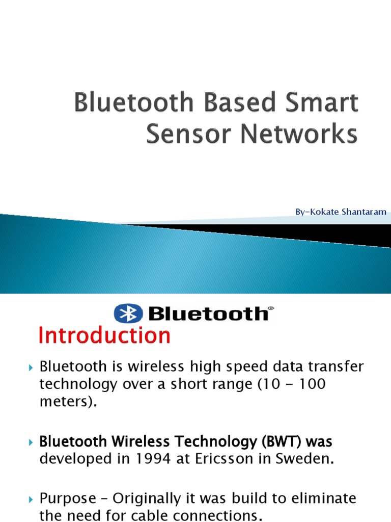 Bluetooth Based Smart Sensor Networks | PDF | Bluetooth | Wireless ...