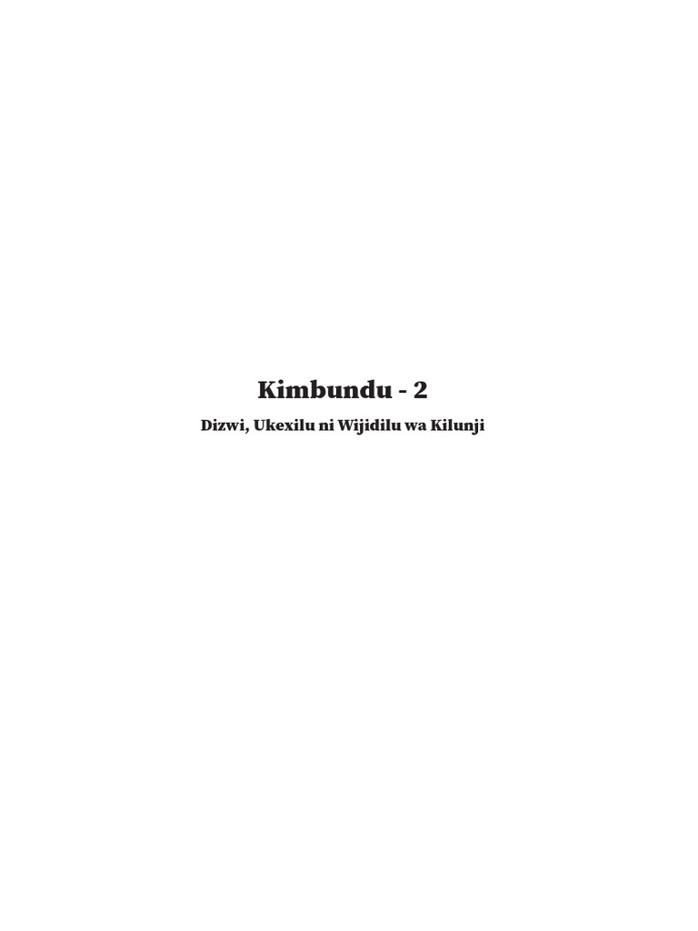 Kimbundu 2: Língua e Cultura | PDF | Epistemologia | Brasil