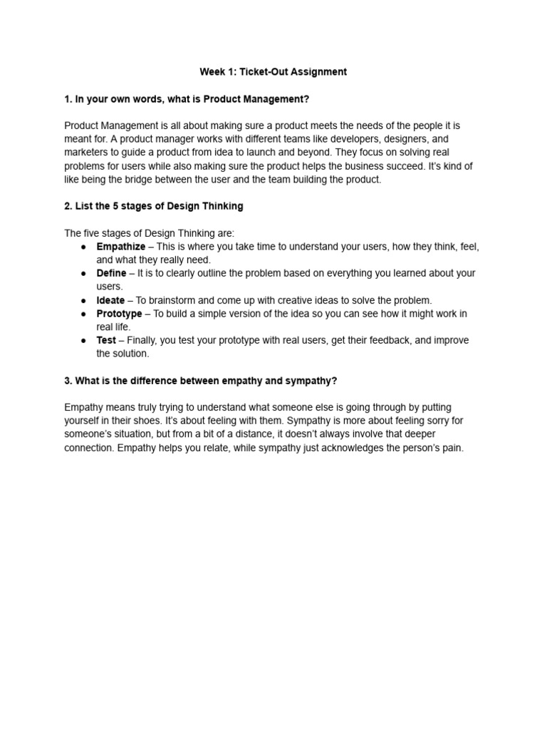 Week 1 Project Management Take-Out | PDF