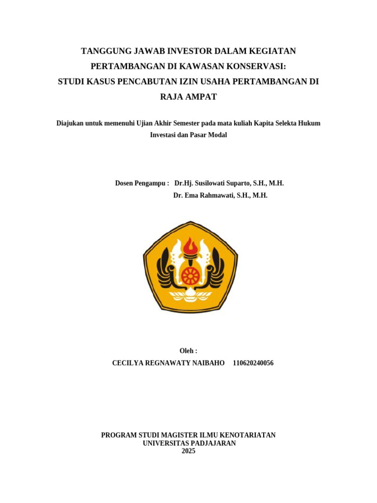 Latar Belakang Raja Ampat Penanaman Modal | PDF