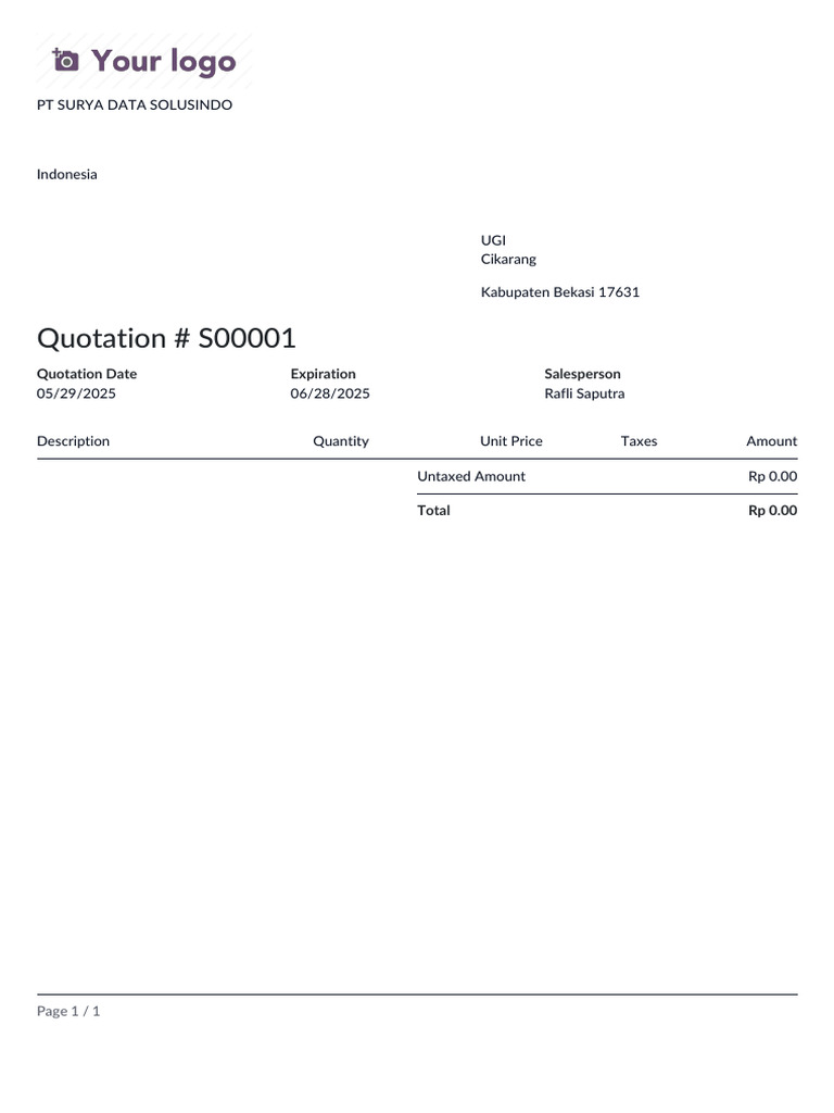 Quotation - S00001 | PDF