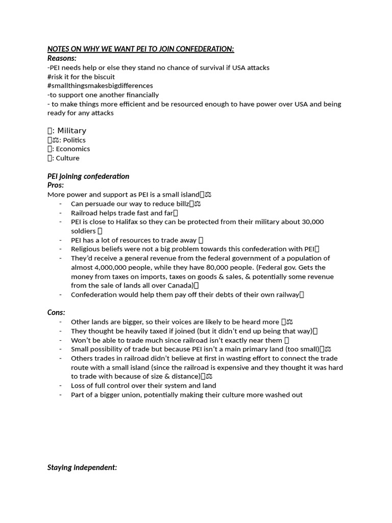 Pros and Cons in Join Confederation | PDF | Economies