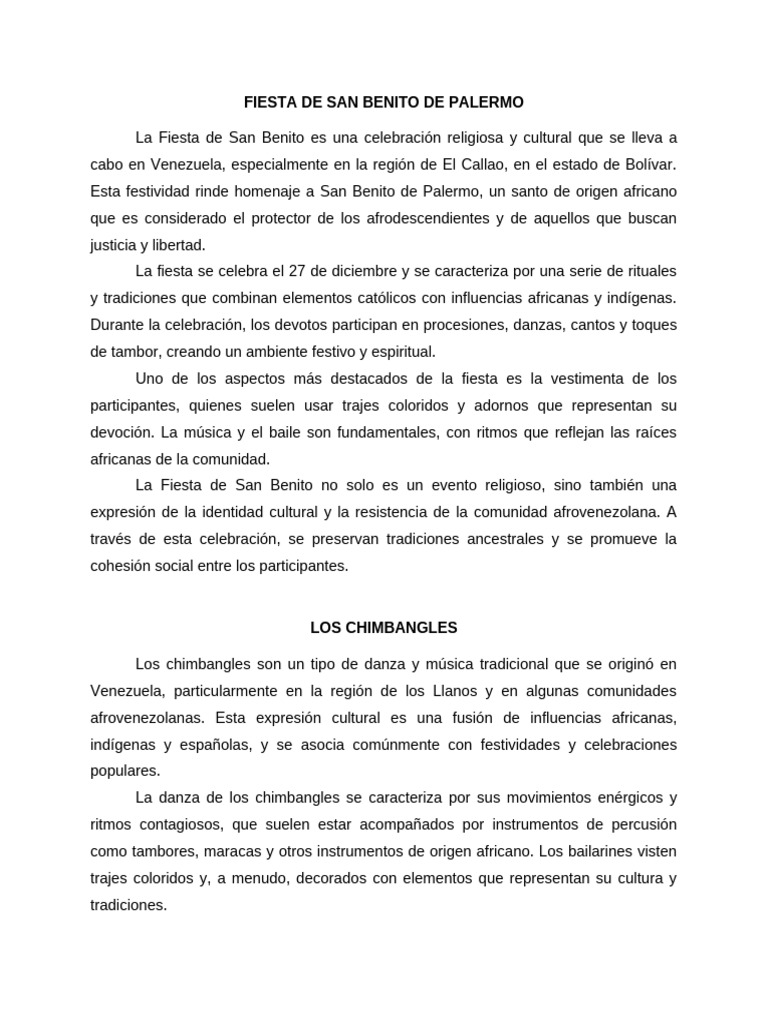 Significado de Chimbangles en Fiesta | PDF | Bailes | Venezuela