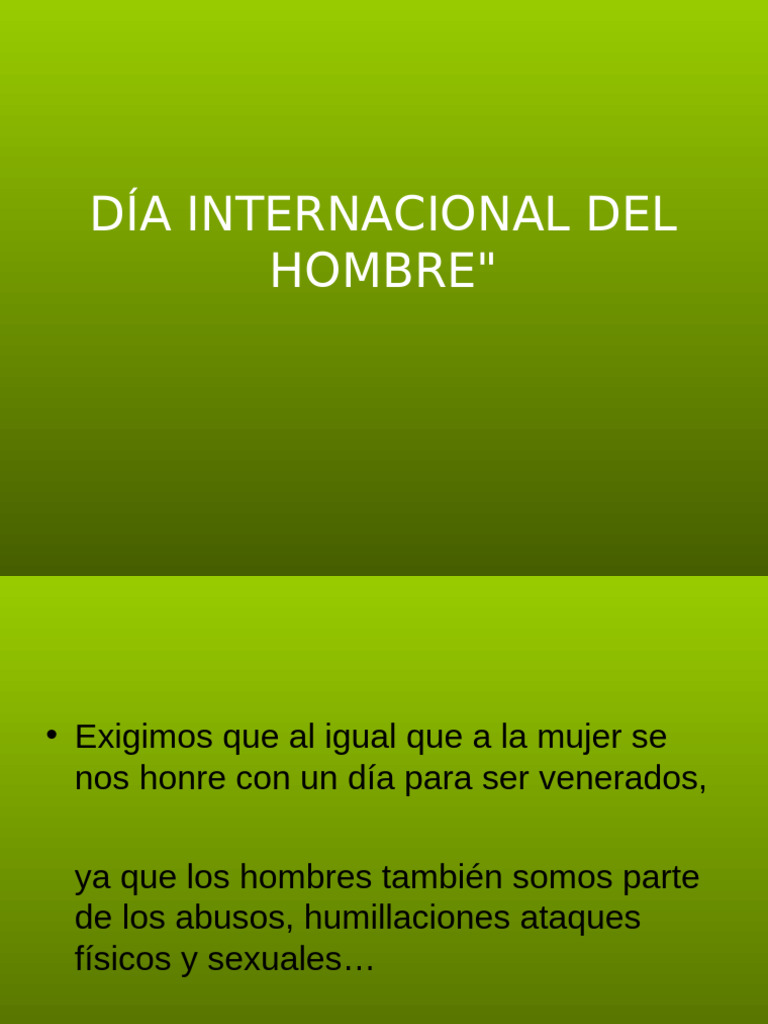 Propuesta del Día Internacional del Hombre | PDF
