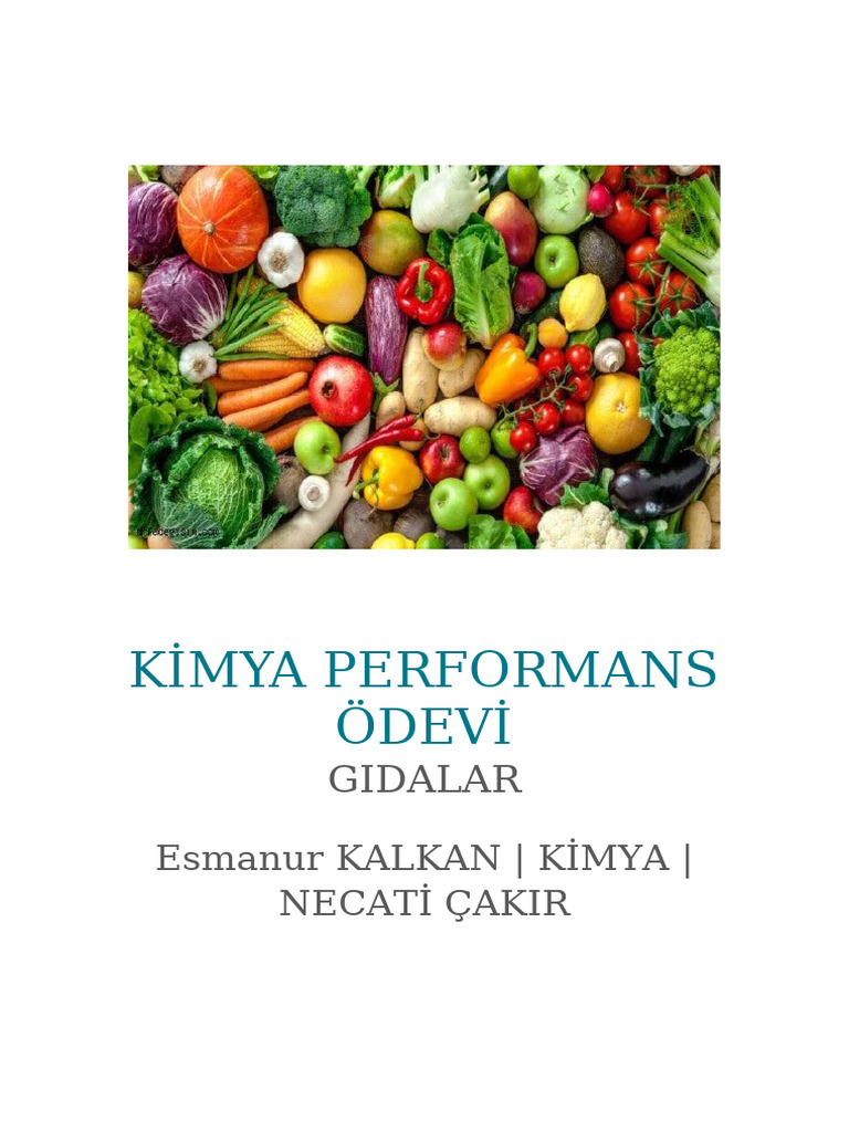 Ki̇mya Performans Ödevi̇ | PDF