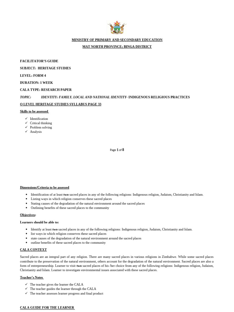 O LEVEL Heritage Studies Cala 1 | PDF | Learning | Cognition