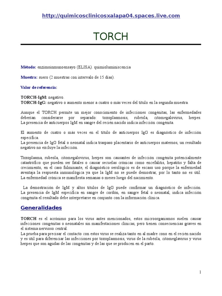 Perfil Torch | PDF | Infección | Anticuerpo