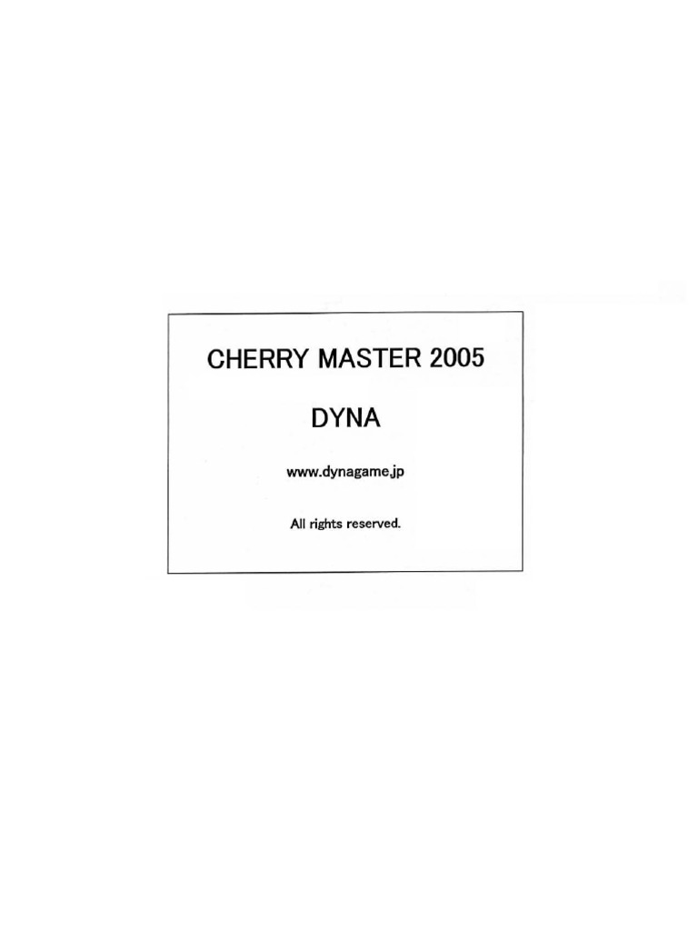Manual For Cherry Master 85' | PDF