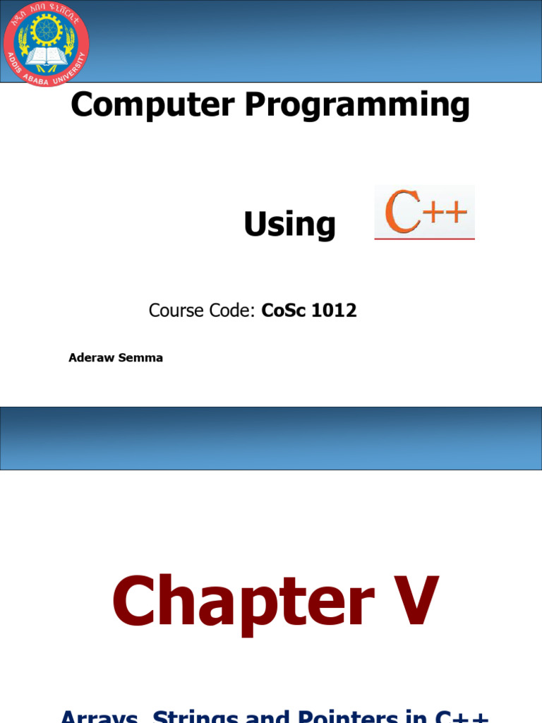Arrays - Strings - Pointers in C++ | PDF | Pointer (Computer Programming) | Variable (Computer ...