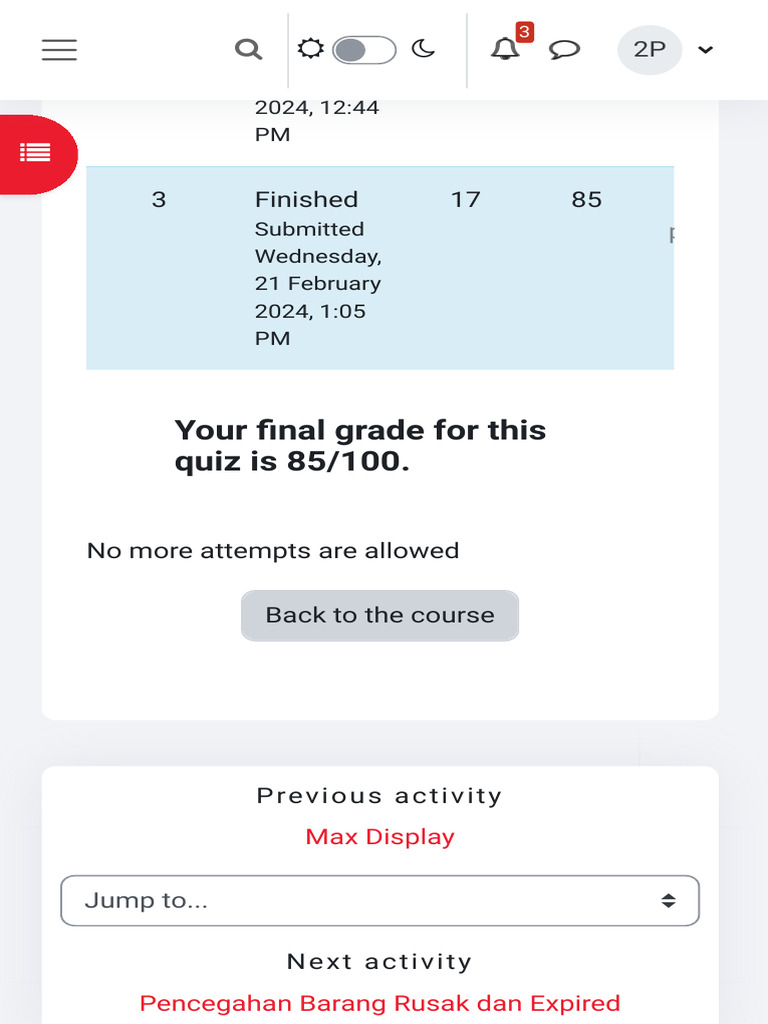 TAS Crew Alfamart Phase Online Learning Evaluasi Penataan Barang | PDF