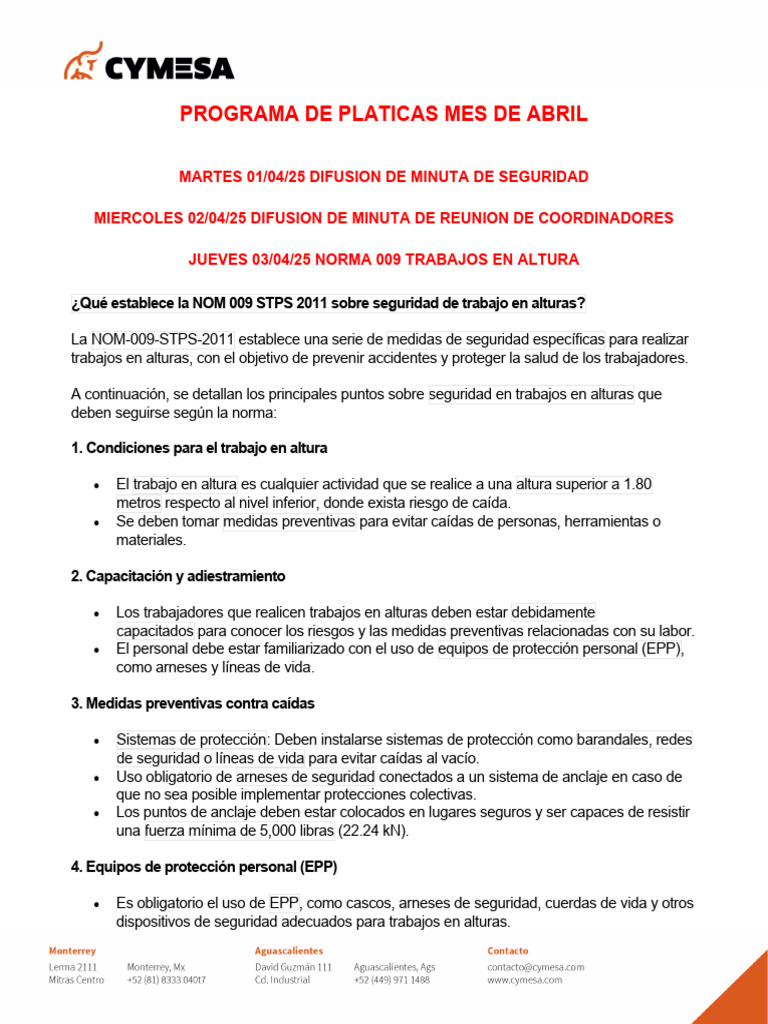 Platicas de 3-4-25 | PDF
