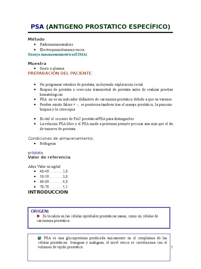 ANTIGENO PROSTATICO ESPECIFICO | Antígeno específico de la próstata ...