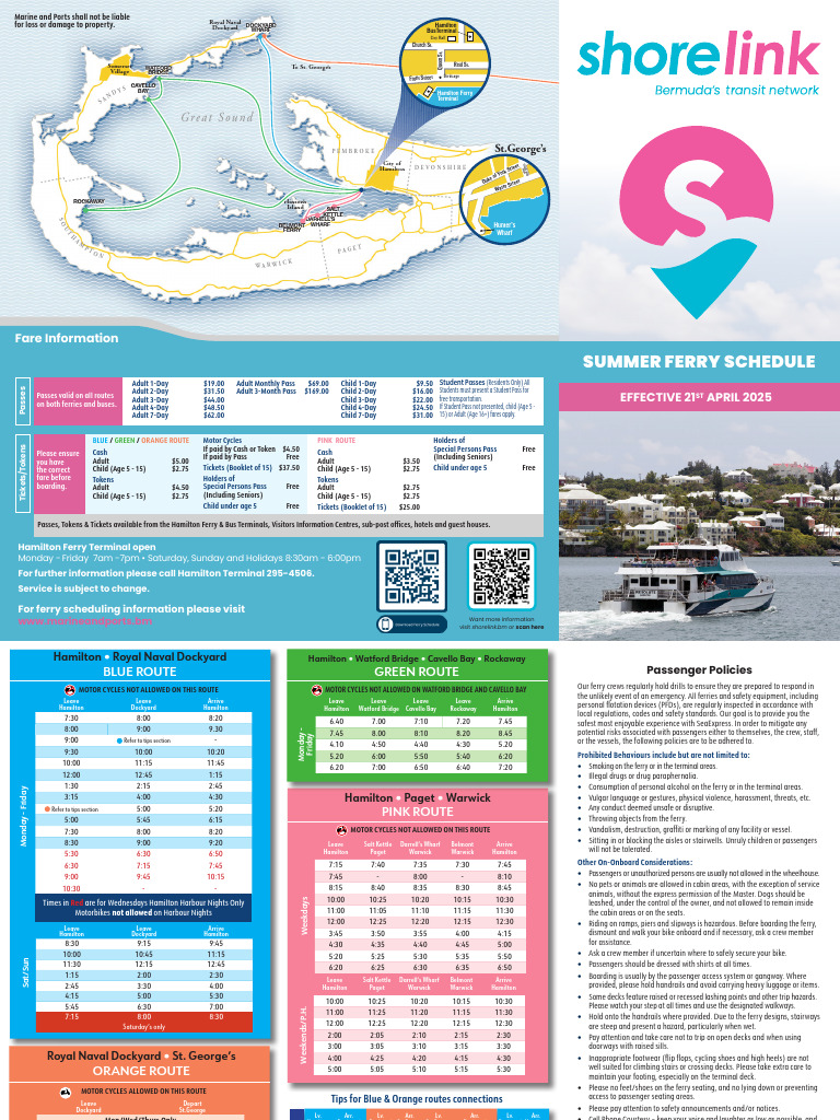 Summer Ferry Schedule 2025 | PDF | Stairs