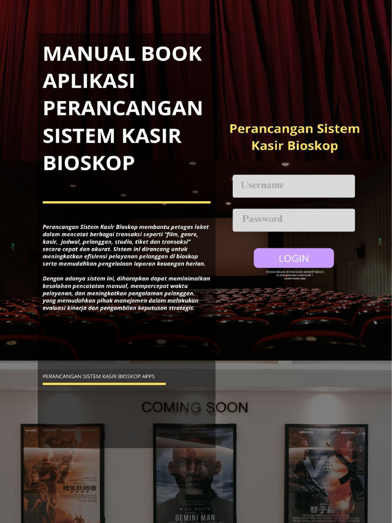 Manual Book Aplikasi Perancangan Sistem Kasir Bioskop | PDF
