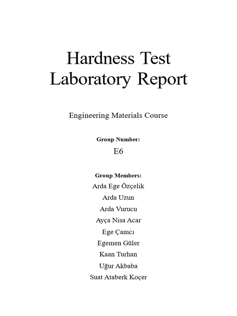 Hardness Test Laboratory Report | PDF | Strength Of Materials | Steel