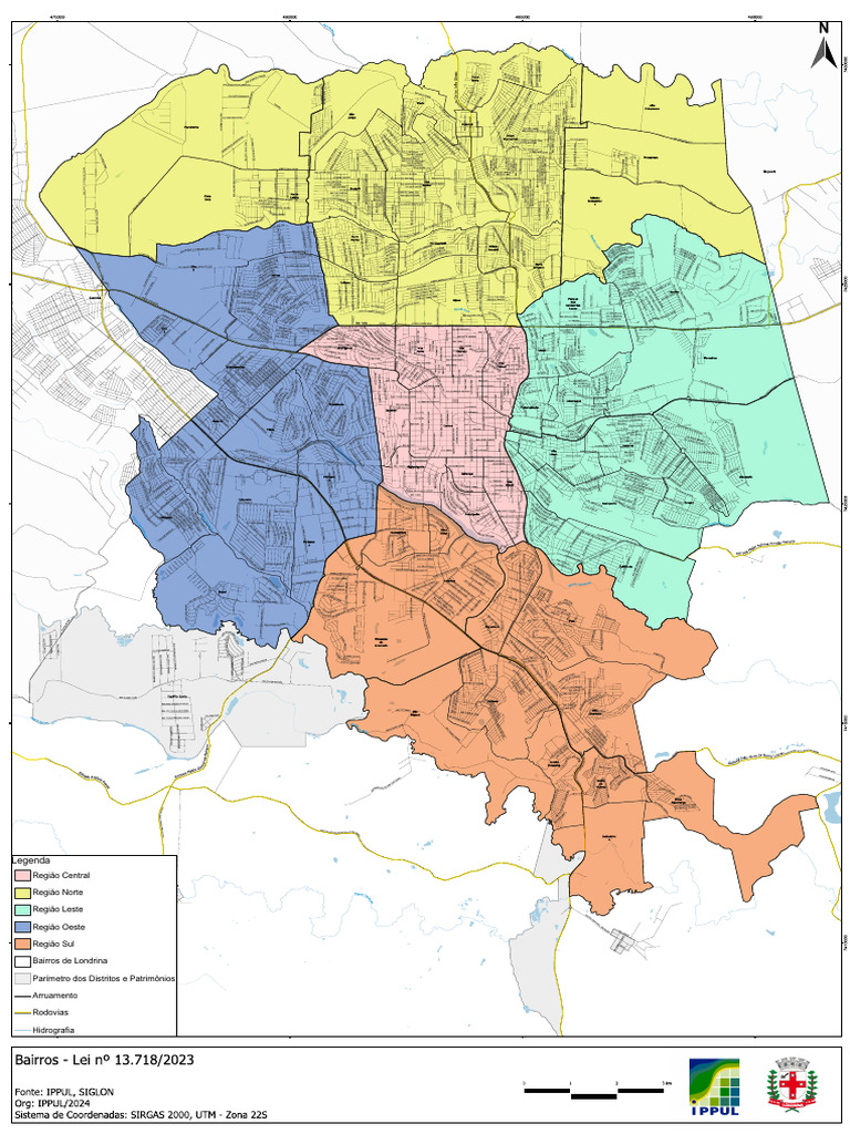 Mapa de Bairros e Regiões de Londrina | PDF