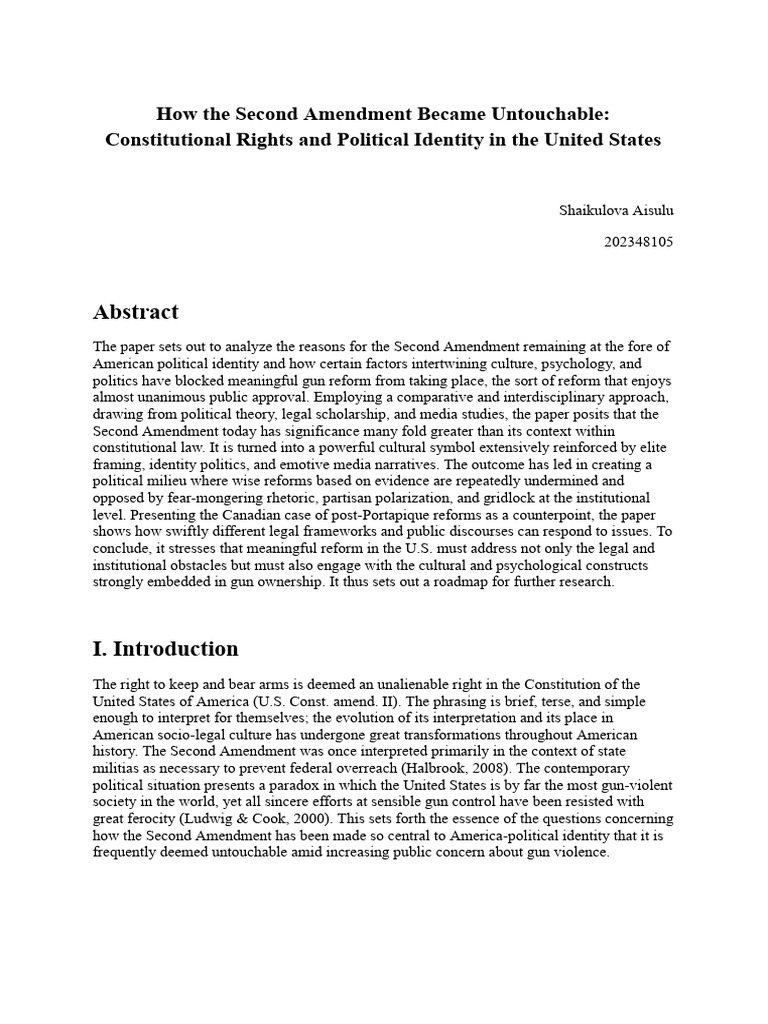 How The Second Amendment Became Untouchable: Constitutional Rights and ...
