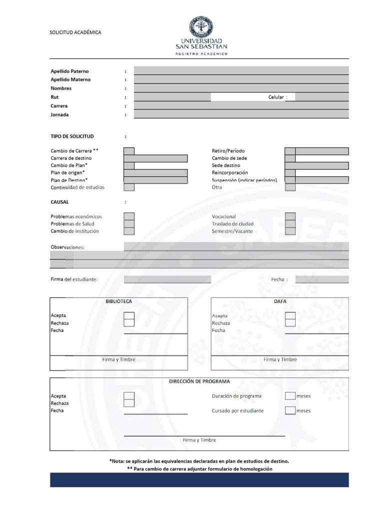 Formulario de Solicitud | PDF