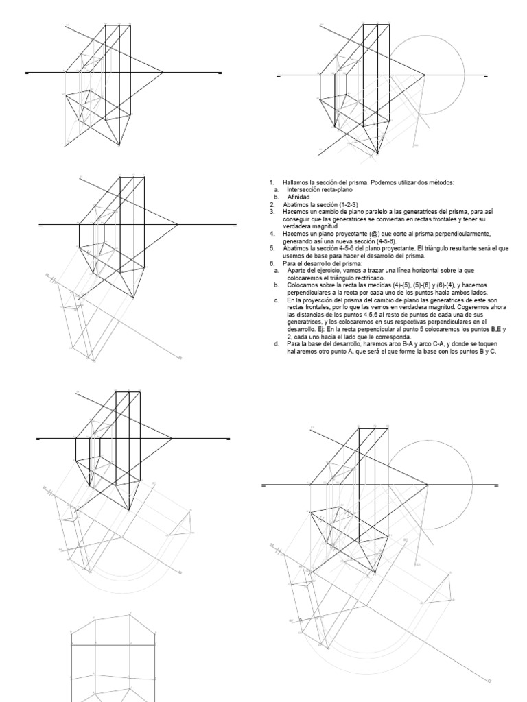 Desarrollo de un prisma geométrico | PDF | Geometría euclidiana | Geometría