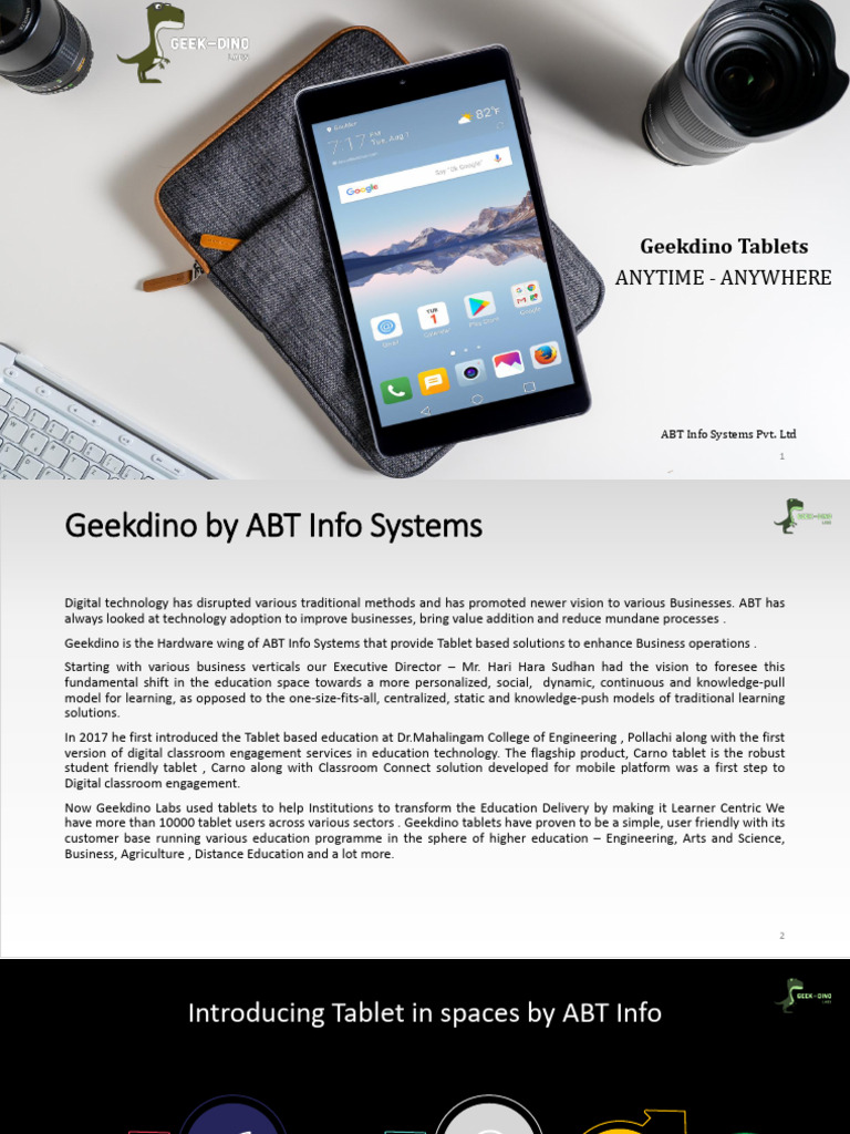 Geekdino Tablet Solutions Overview | PDF | Tablet Computer | Point Of Sale