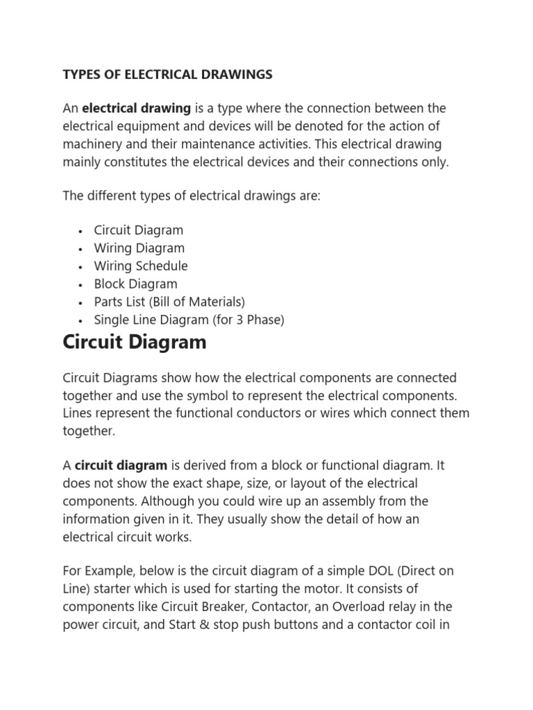 Types of Electrical Drawings Explained | PDF | Electrical Engineering ...