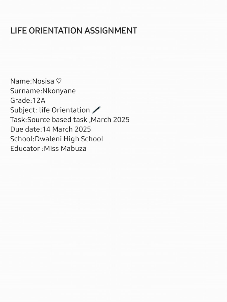 Life Orientation 250308 214544 | PDF