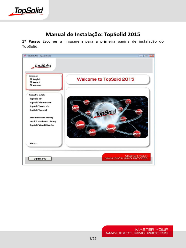 Instalação do TopSolid 2015 Passo a Passo | PDF | Software de sistema ...
