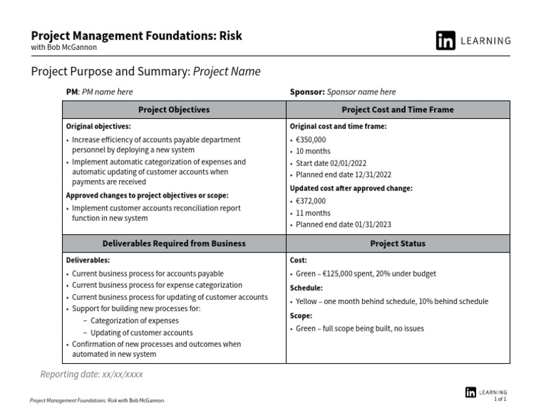 01 - 04 Project Purpose and Summary | PDF | Accounts Payable | Project ...