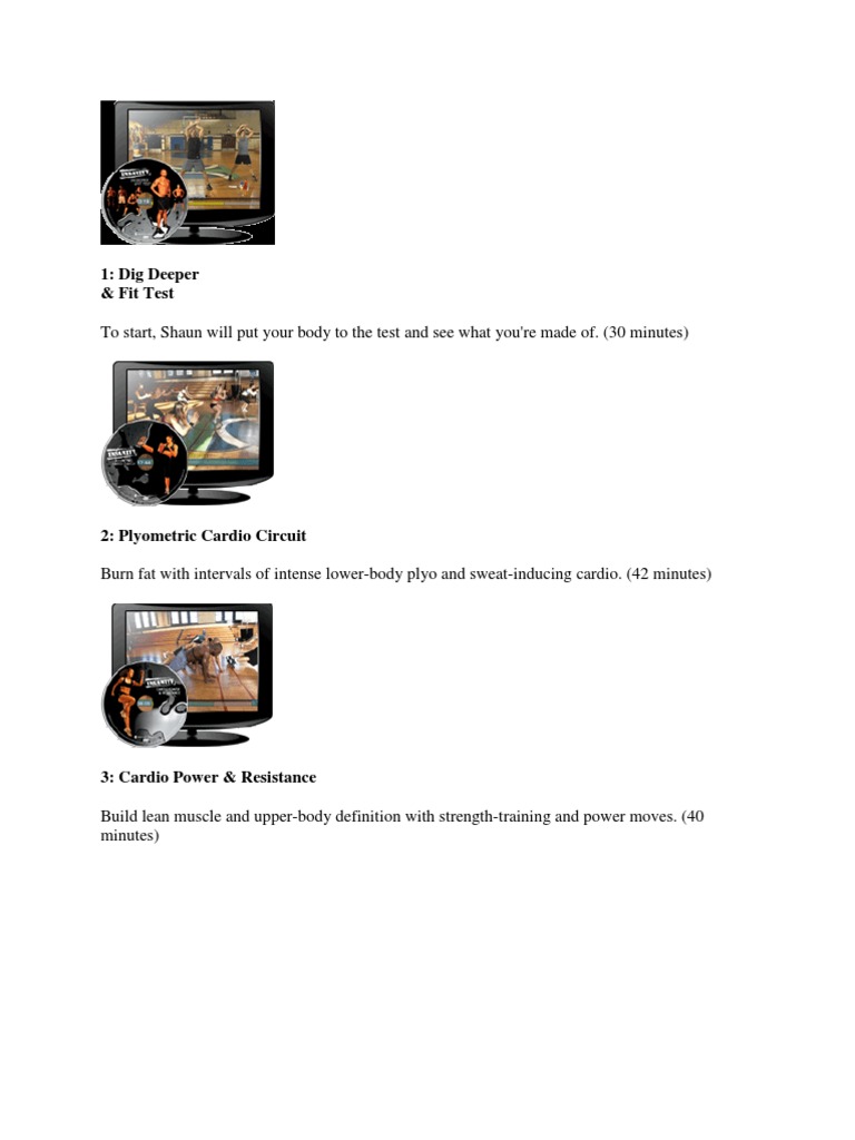 Shaun T's Dig Deeper Workout Schedule | PDF