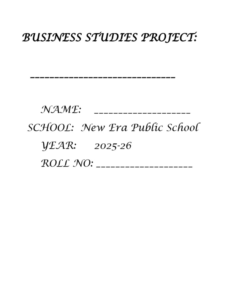 B.st. PROJECT Title Pages | PDF