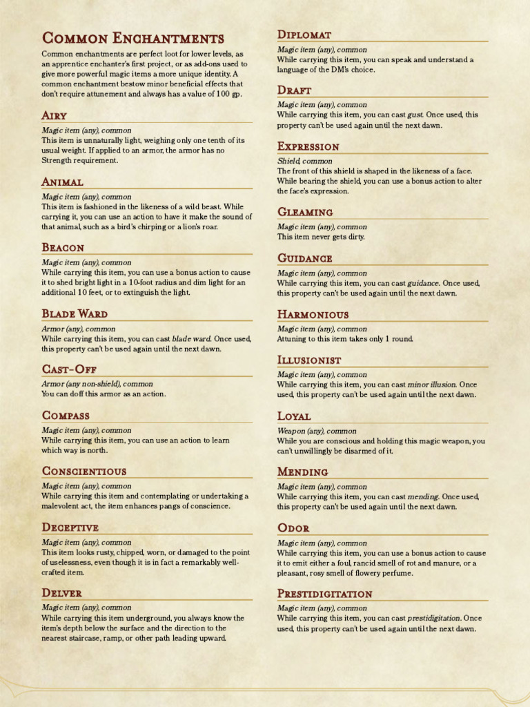 5e Enchanting | PDF