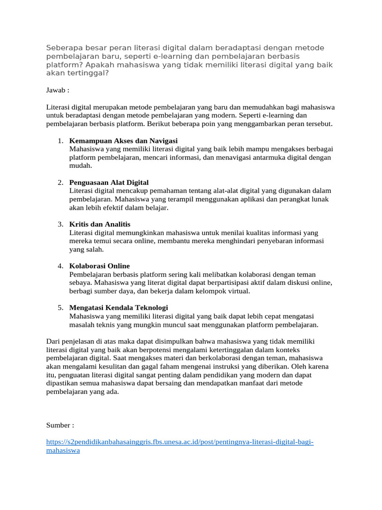 Belajar Era Digital (Diskusi 3) | PDF