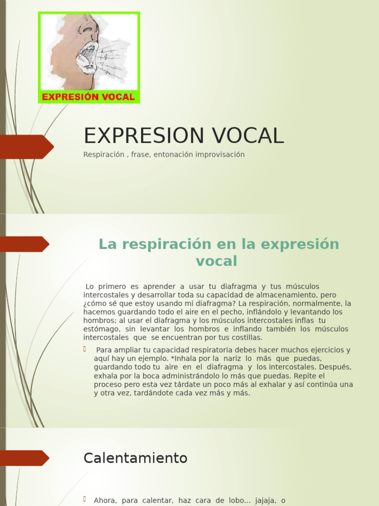 Expresion Vocal | PDF | Respiración | Vocal