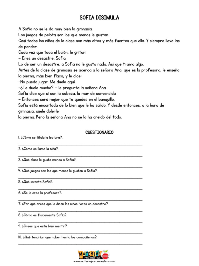 Cuadernillo de Comprensión Lectora 2-6 Junio | PDF