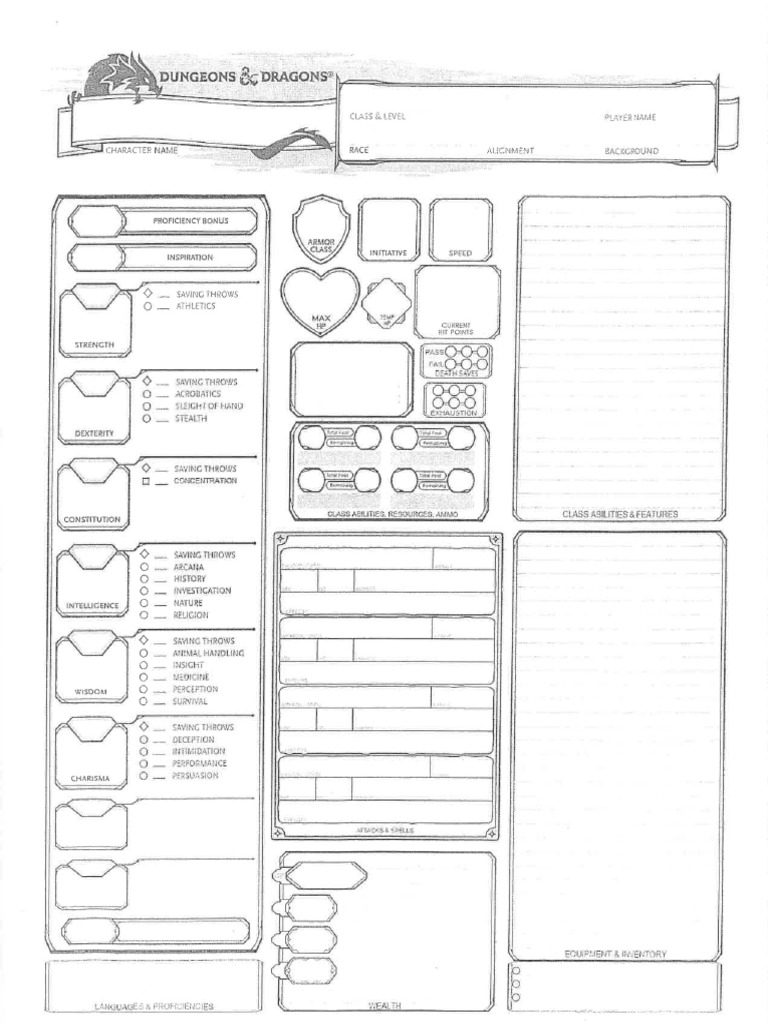 PDF Character Combat Sheet TDC | PDF