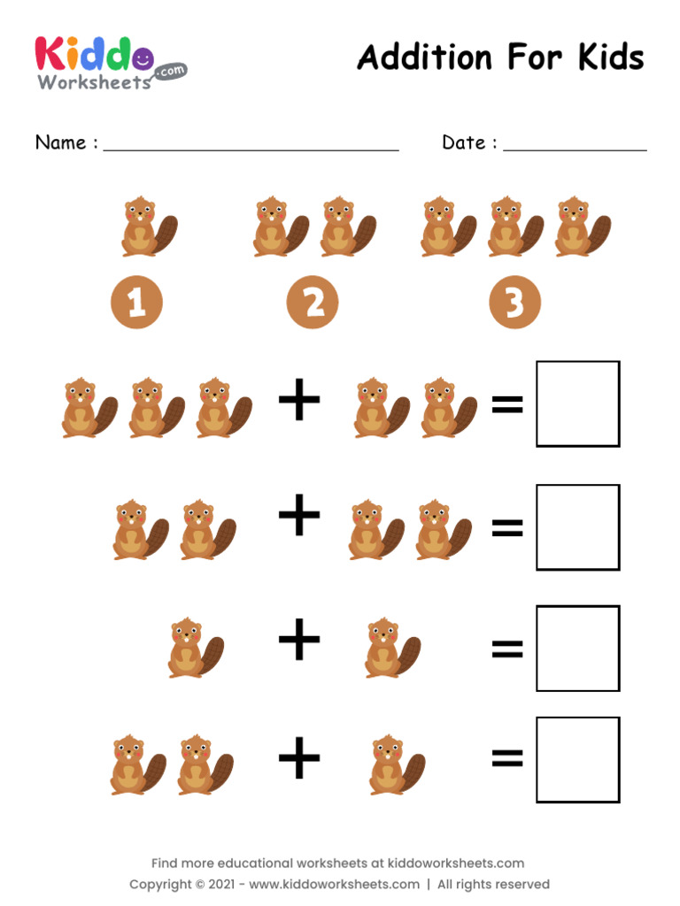 Addition Beaver Worksheet | PDF