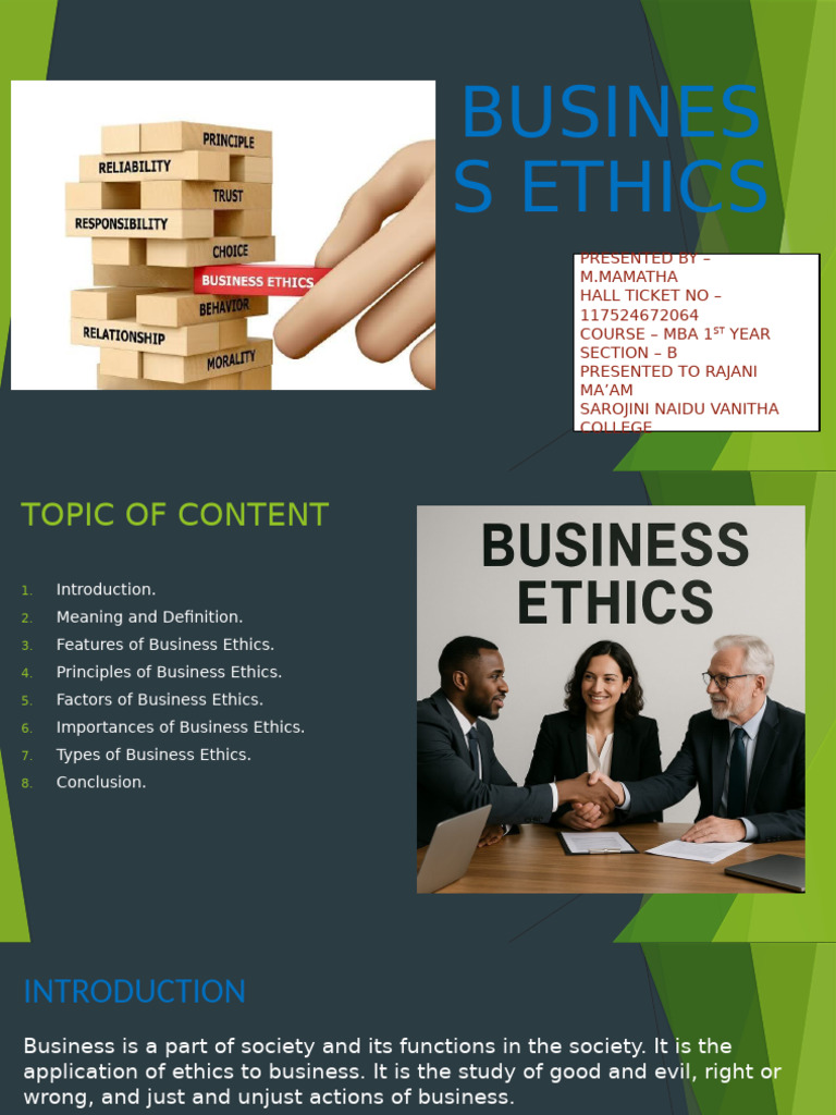Business Ethics PPT Mamatha | PDF | Business Ethics | Corporate Social ...