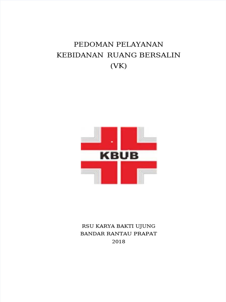 PDF Pedoman Pelayanan Ruang VK | PDF
