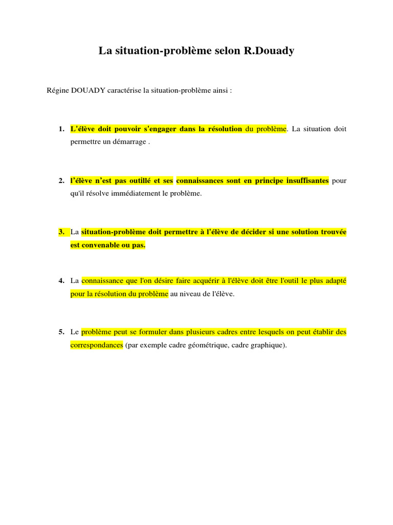 La situation-problème en didactique | PDF | Apprentissage | Pédagogie