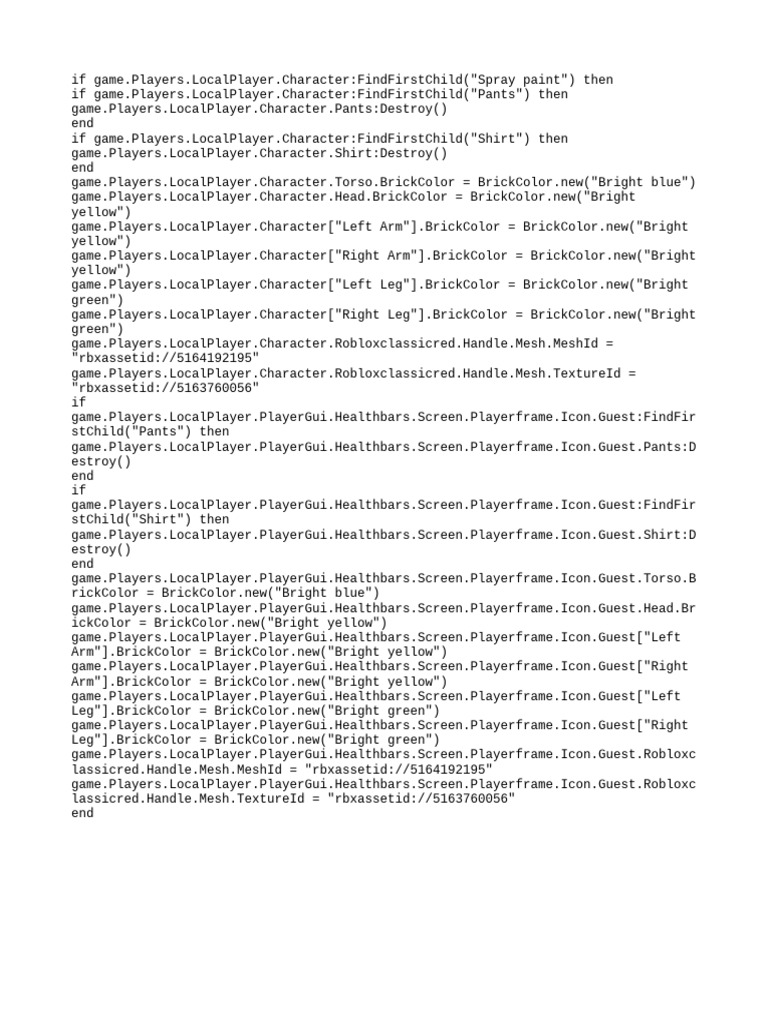 Noob Character Should Play On Guest Clientsided | PDF | Clothing | Fashion